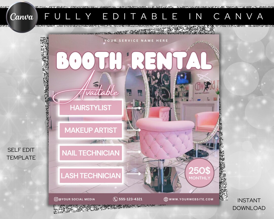 Booth Rental Flyer, DIY Flyer Template Design, Store Rental Flyer ...