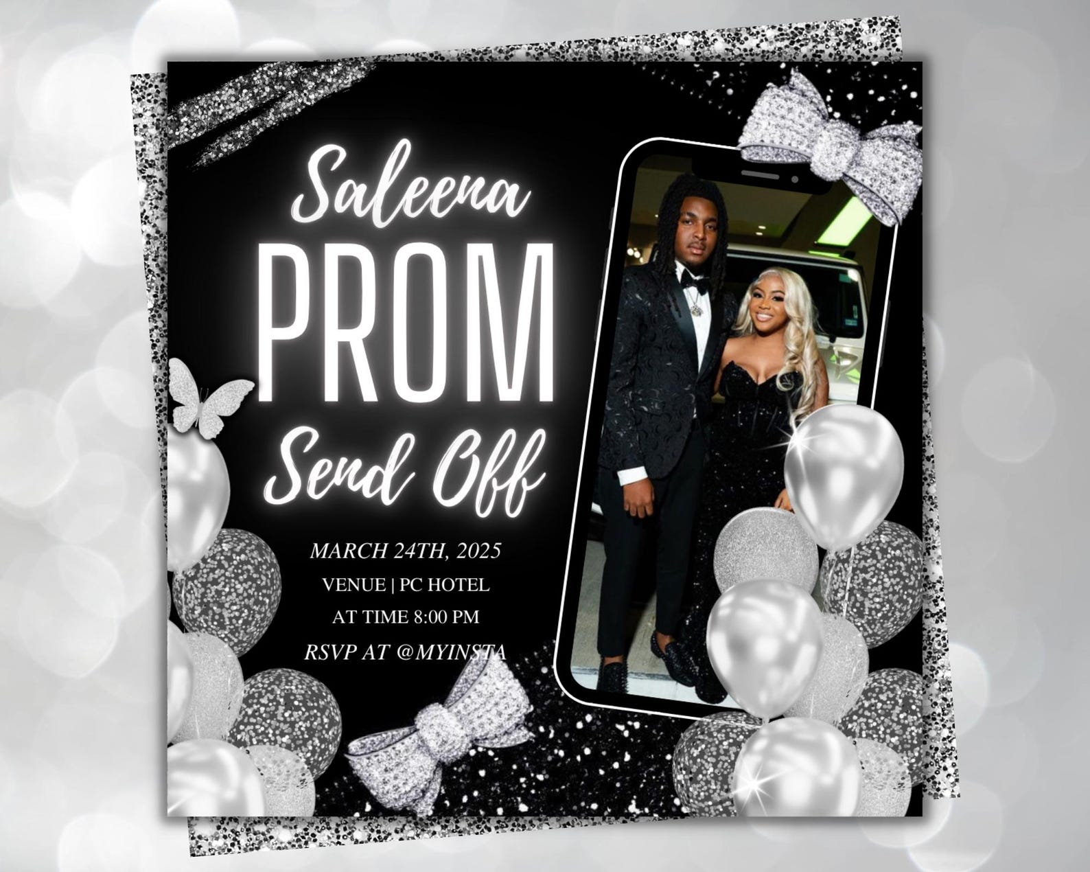 Prom Send off Flyer, DIY Prom Flyer, Prom Canva Template, Prom Send Off ...