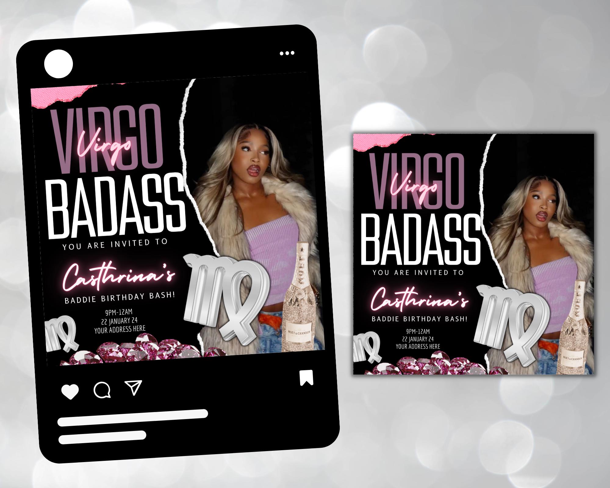 Virgo Birthday Flyer, Virgo Bash Flyer, Birthday Flyer, Birthday Girl ...
