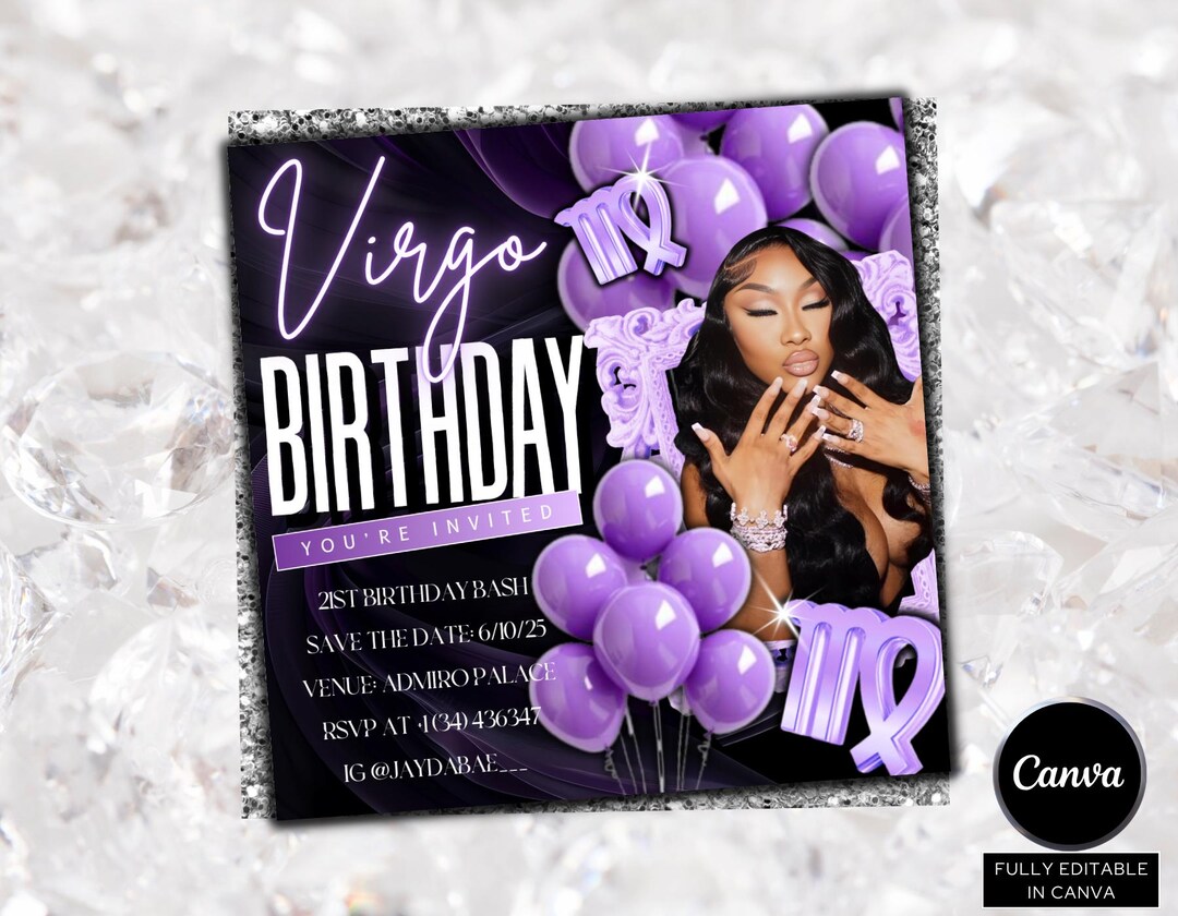 Virgo Birthday Flyer, Virgo Bash Flyer, Birthday Flyer, Birthday Girl ...