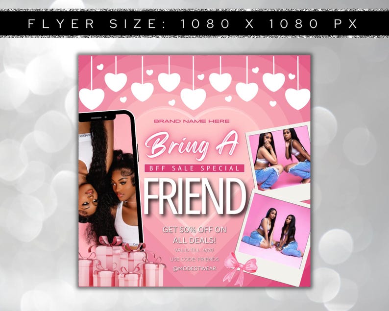 Bring a Friend Sale Flyer, Bestie Deal, Book Now Flyer, Hair Booking ...
