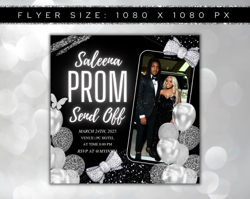 Prom Send off Flyer, DIY Prom Flyer, Prom Canva Template, Prom Send Off ...