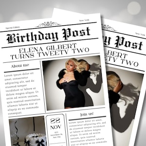 Birthday Newspaper Canva Template, Birthday Newspaper Template ...