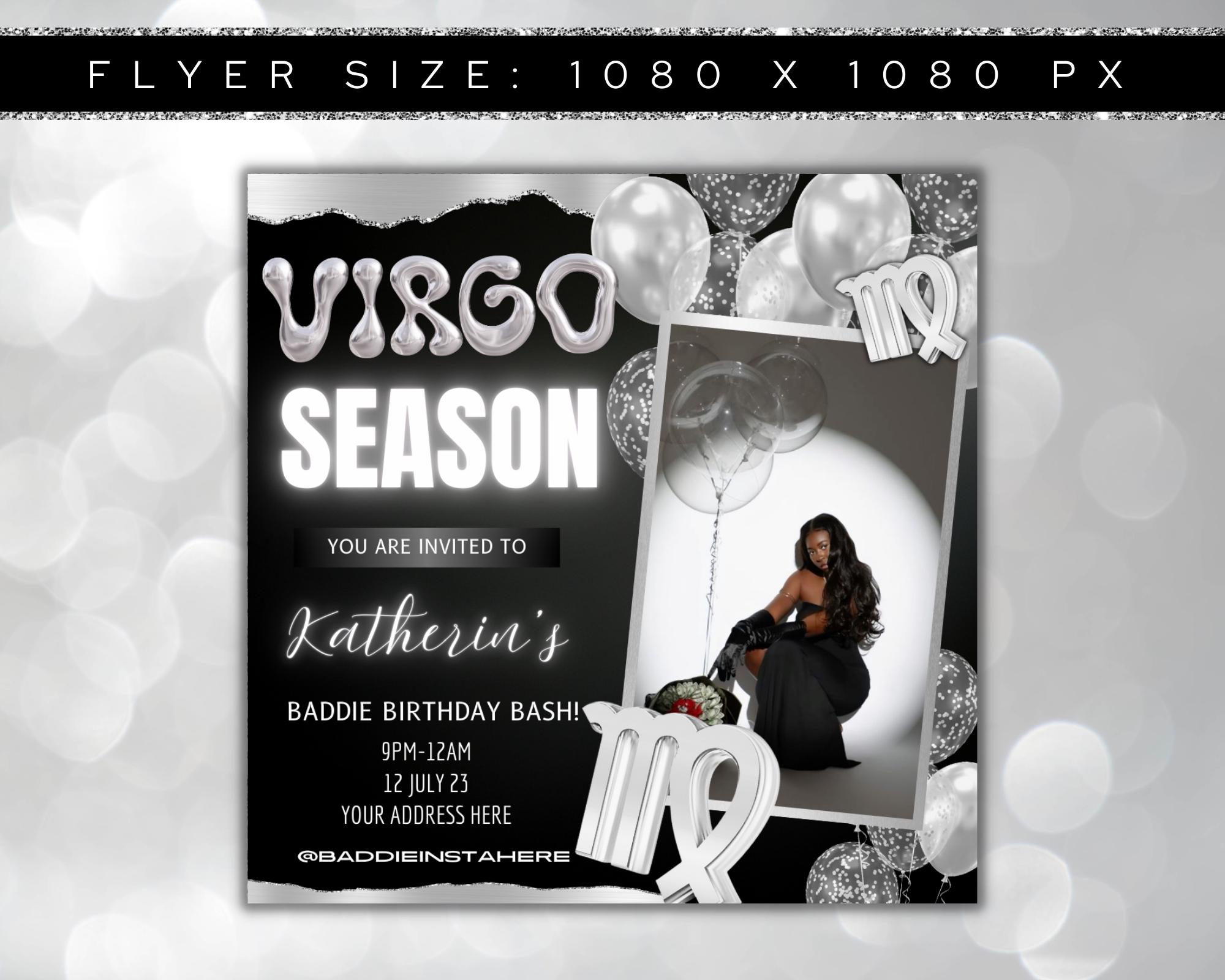 Virgo Birthday Flyer, Virgo Bash Flyer, Birthday Flyer, Birthday Girl ...