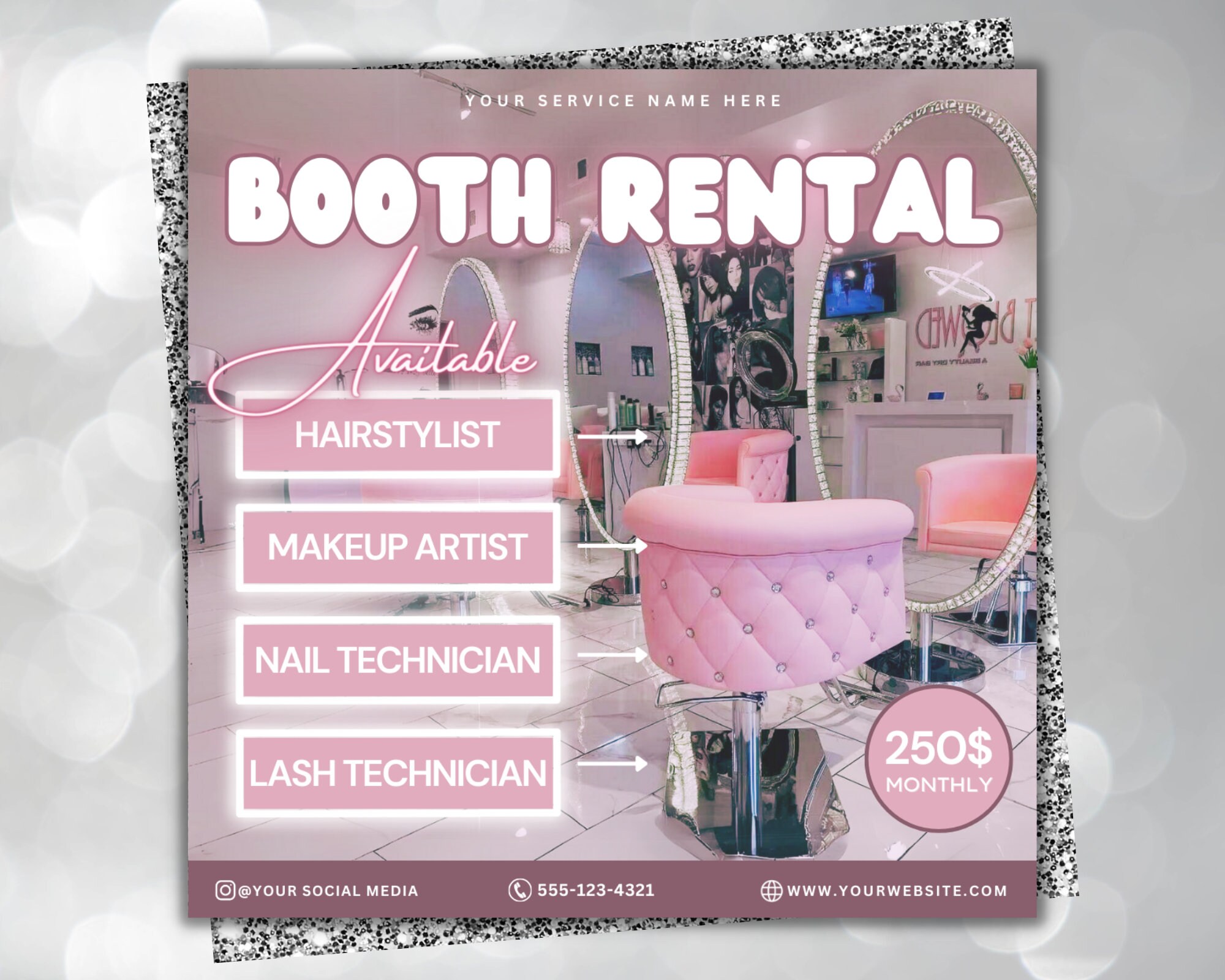 Booth Rental Flyer, DIY Flyer Template Design, Store Rental Flyer ...