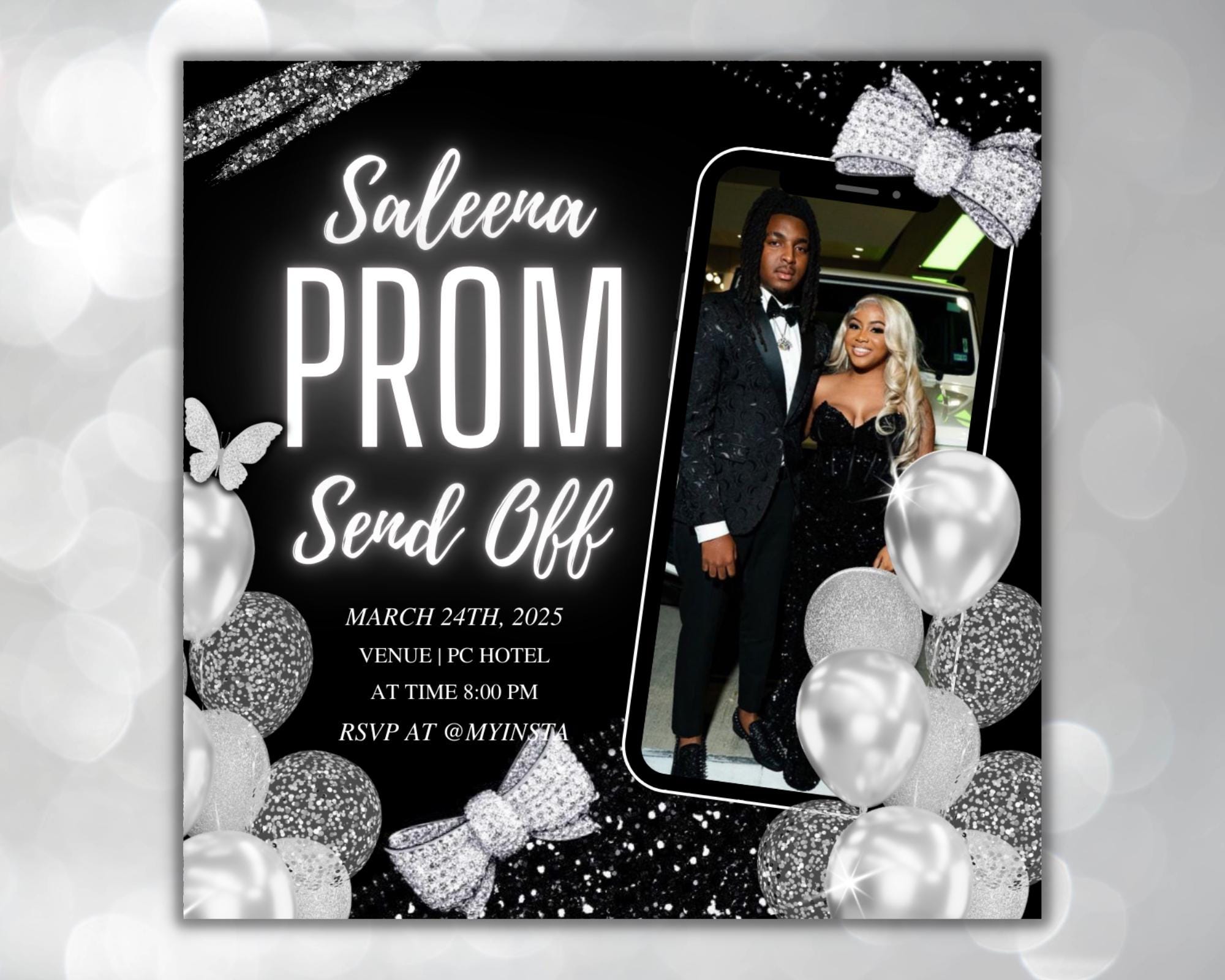 Prom Send off Flyer, DIY Prom Flyer, Prom Canva Template, Prom Send Off ...