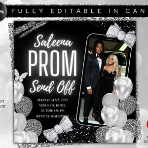 Prom Send off Flyer, DIY Prom Flyer, Prom Canva Template, Prom Send Off ...
