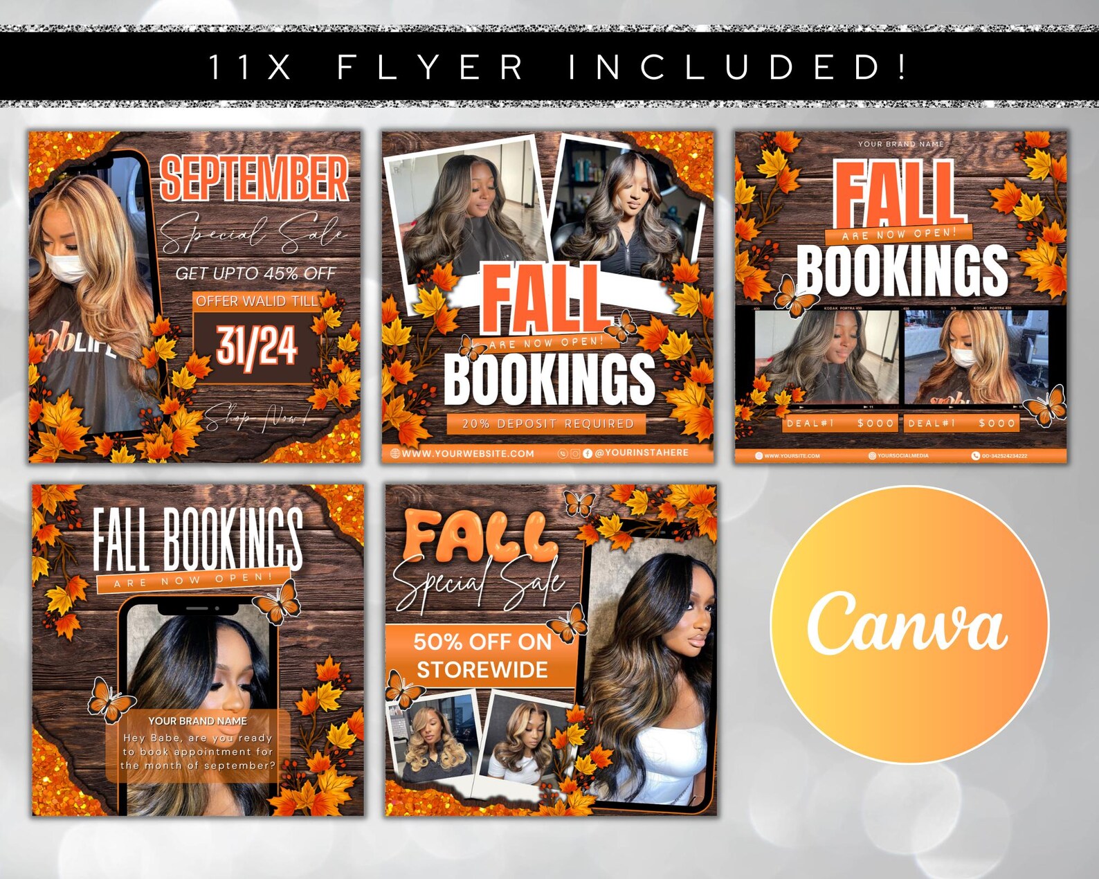 FALL Booking Flyer, Fall Special Flyer, Fall Books Open, September ...