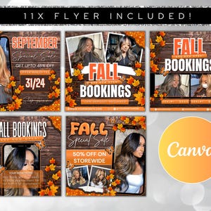 FALL Booking Flyer, Fall Special Flyer, Fall Books Open, September ...