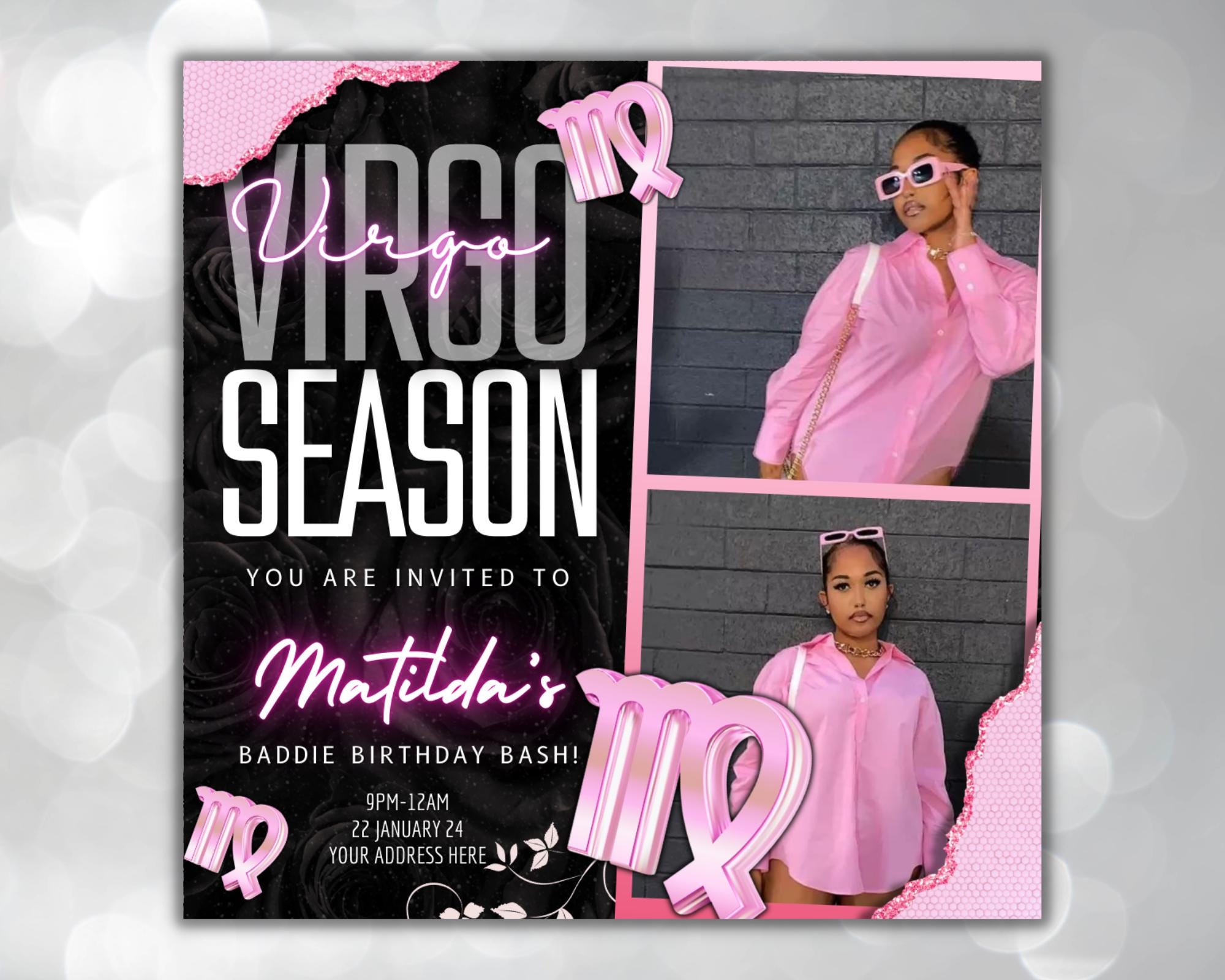 Virgo Birthday Flyer, Virgo Bash Flyer, Birthday Flyer, Birthday Girl ...