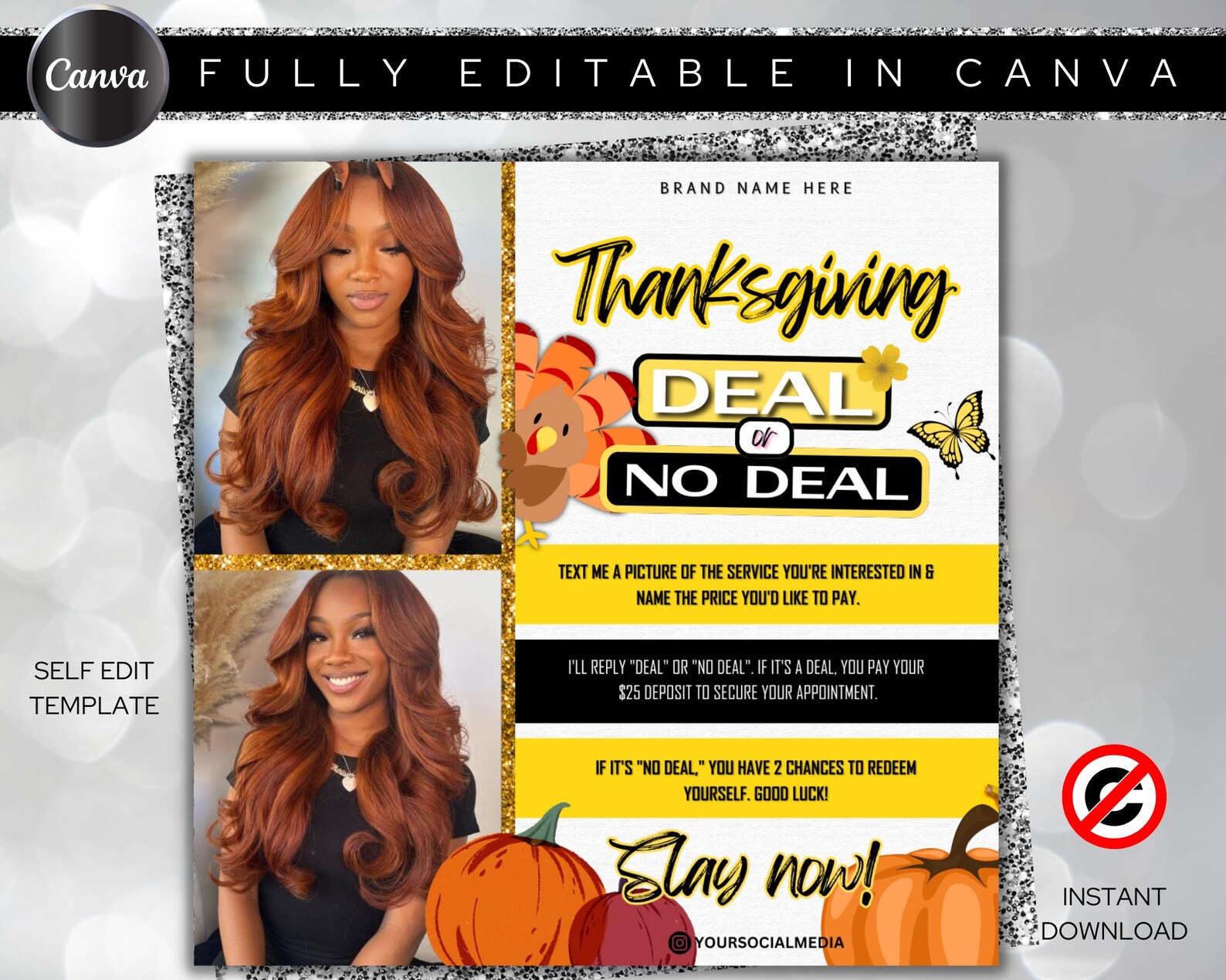 Thanksgiving Deal or No Deal Flyer, November Booking Flyer ...