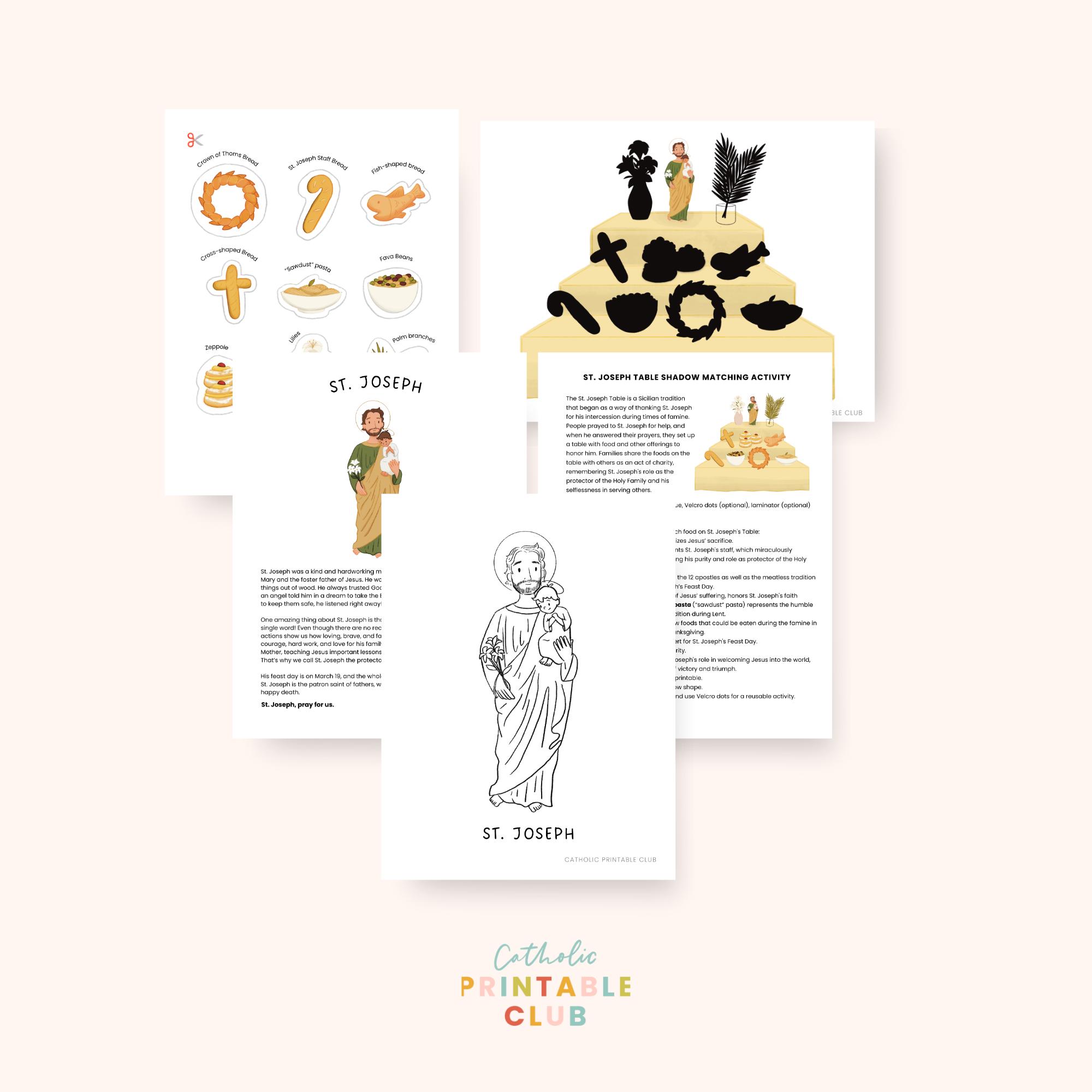 March Printable Pack | Catholic Coloring Pages and Crafts - Etsy