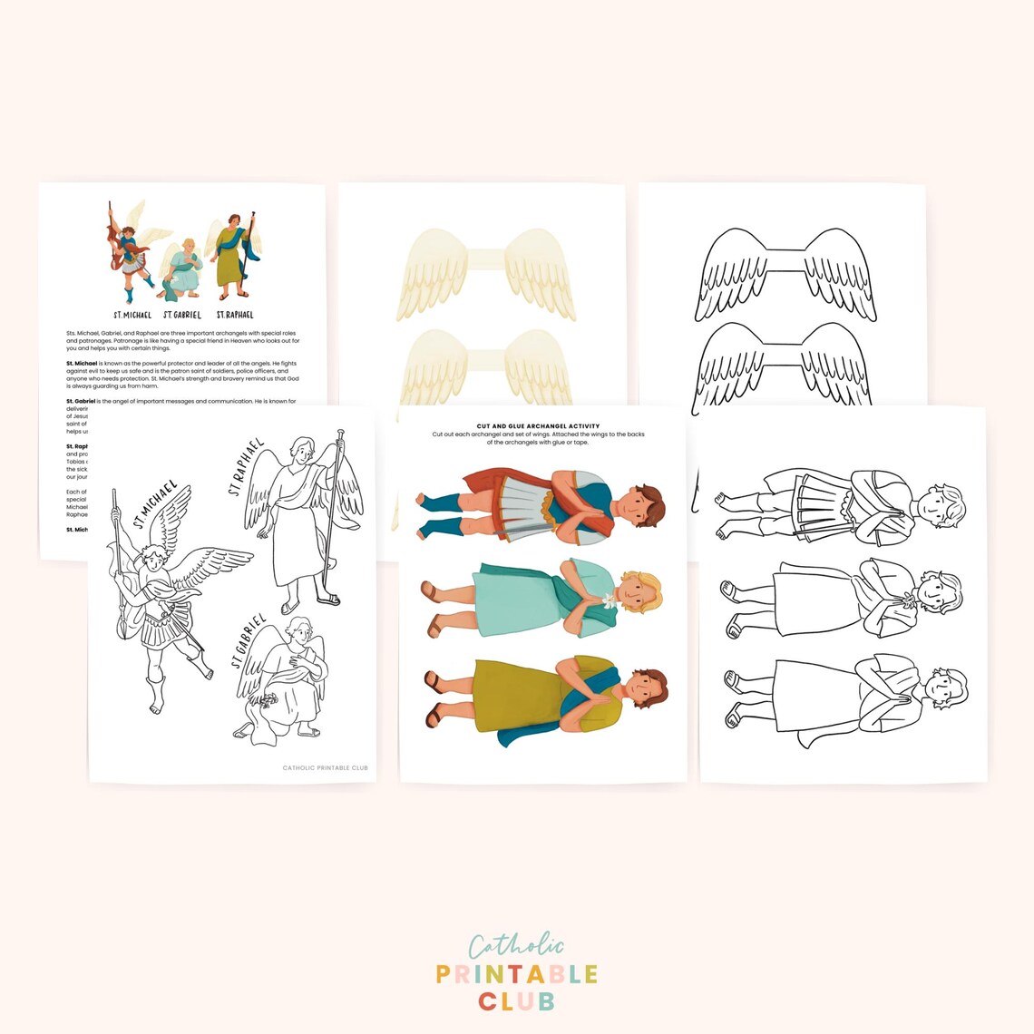 Feast of the Archangels Activity Bundle: Coloring Page & Angel Craft ...