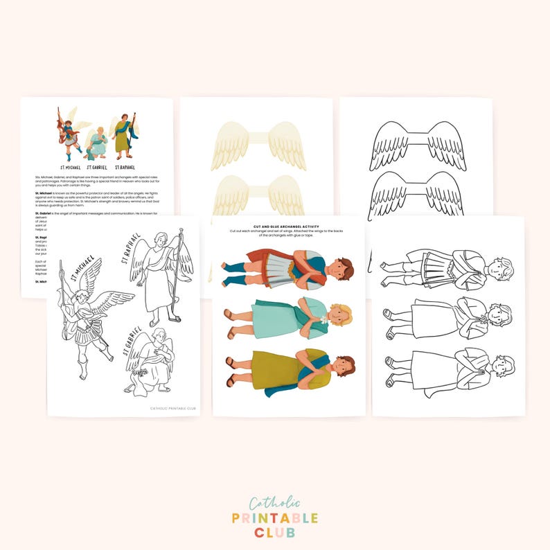 Feast of the Archangels Activity Bundle: Coloring Page & Angel Craft ...