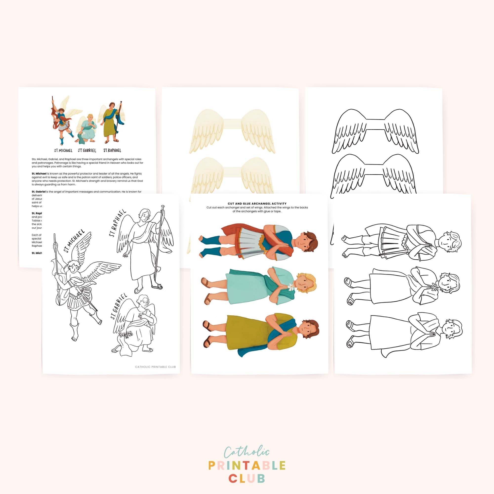 Feast of the Archangels Activity Bundle: Coloring Page & Angel Craft ...