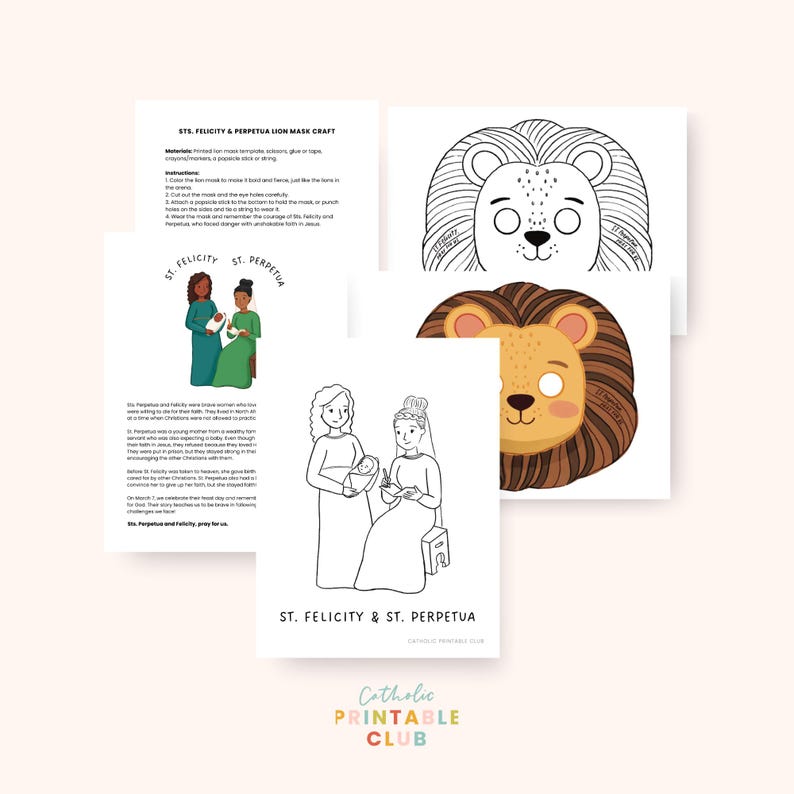 March Printable Pack | Catholic Coloring Pages and Crafts - Etsy