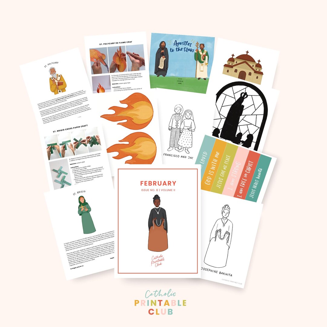 February Catholic Printable Pack (vol 2.) | Saints Coloring Pages ...