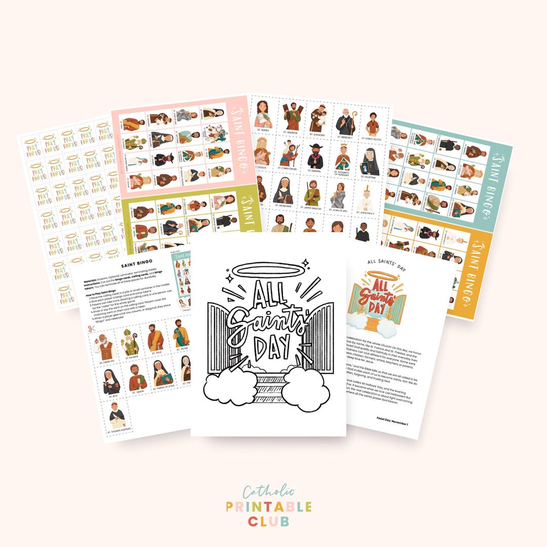 All Saints Day Activity Bundle | Catholic Kids Coloring Page & Saint ...