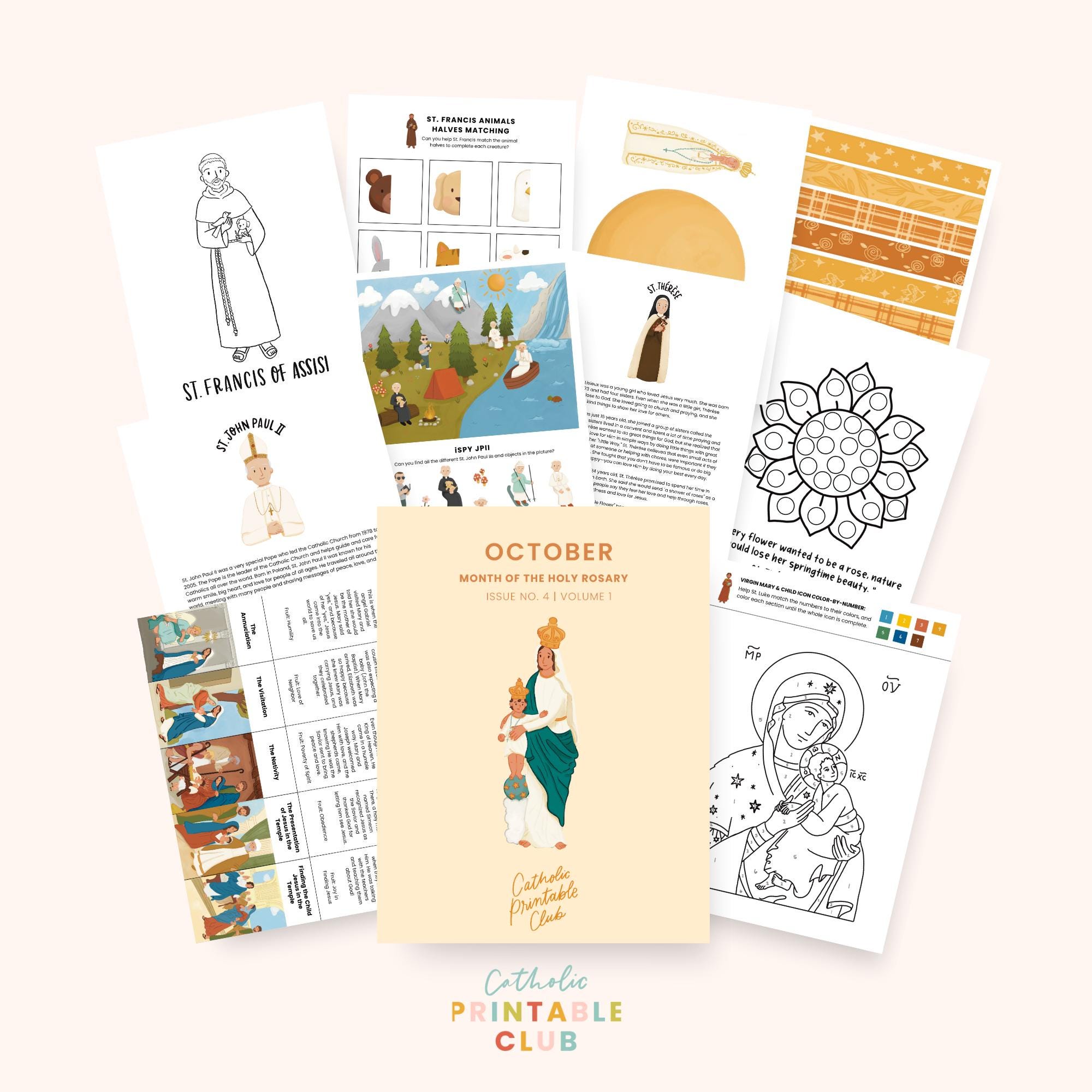 October Printable Bundle, October Activities for Catholic Kids ...