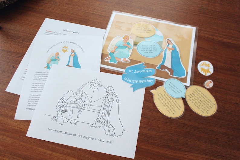 The Annunciation Activity Bundle | Coloring Page & Paper Puppet ...