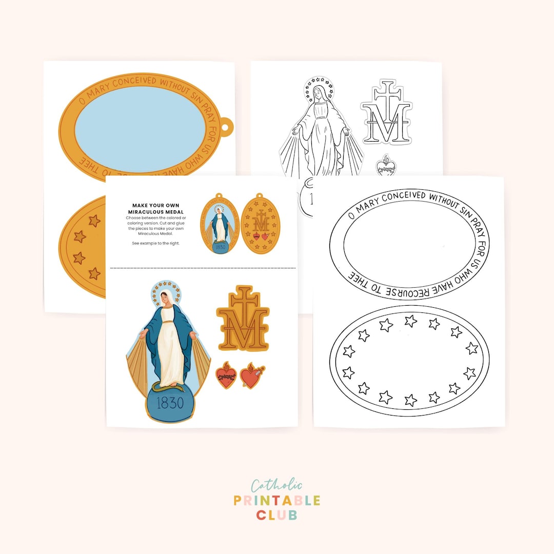 Our Lady of the Miraculous Medal Activity Bundle: Color Page ...