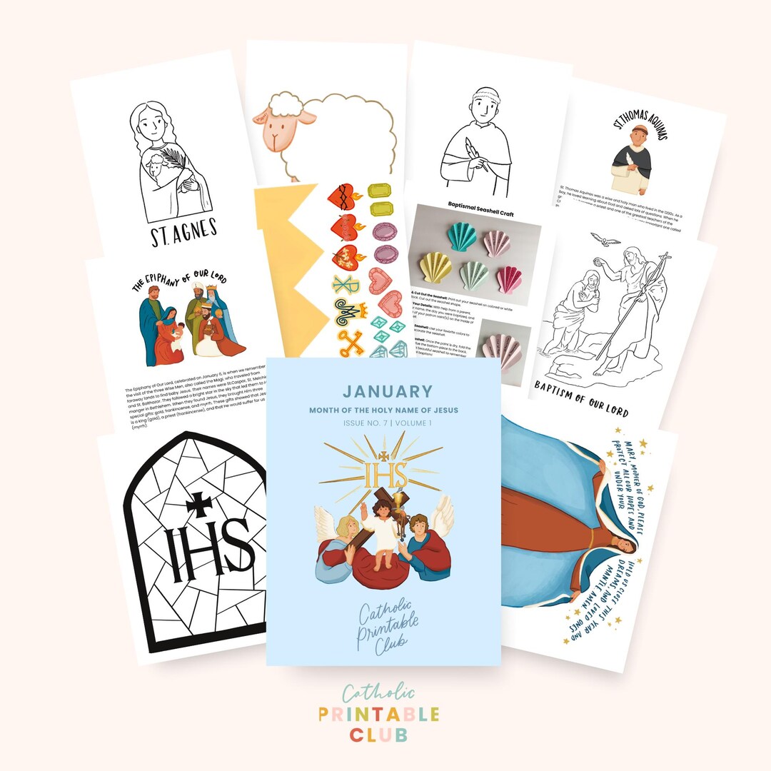 January Catholic Printable Pack, Mary, Mother of God, Epiphany, Baptism ...