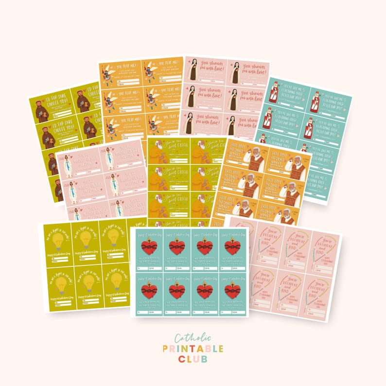 St. Valentine Party Printable Kit, Catholic Valentine Exchange Cards ...