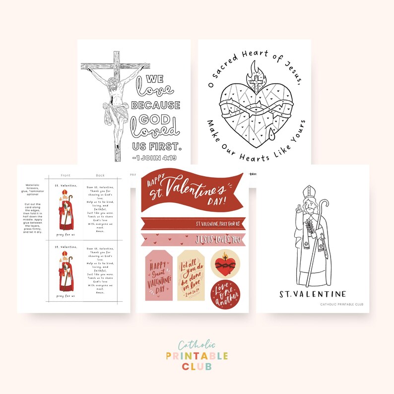 St. Valentine Party Printable Kit, Catholic Valentine Exchange Cards ...