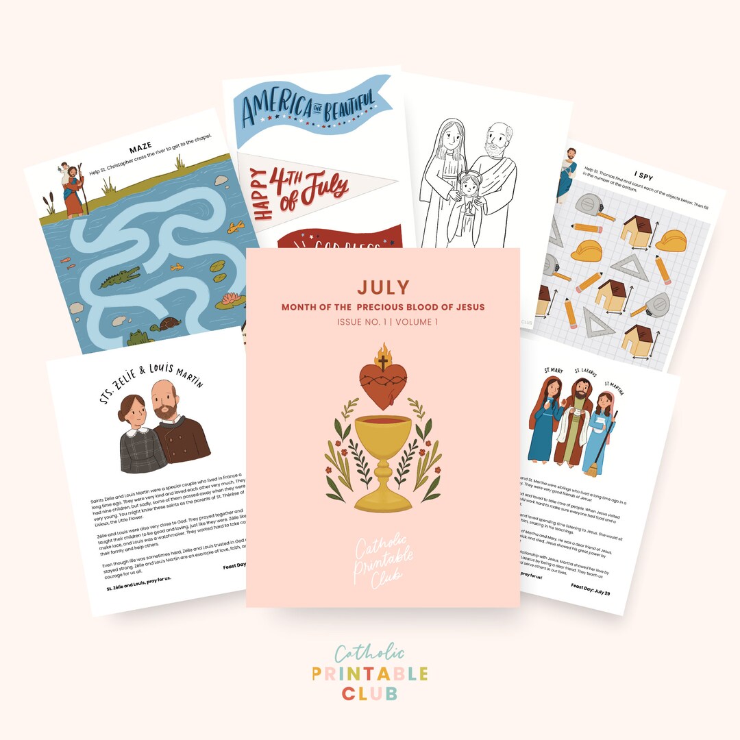 July Printable Bundle/ July Activities for Catholic Families/ Saints ...