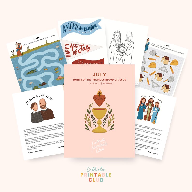 July Printable Bundle/ July Activities for Catholic Families/ Saints ...