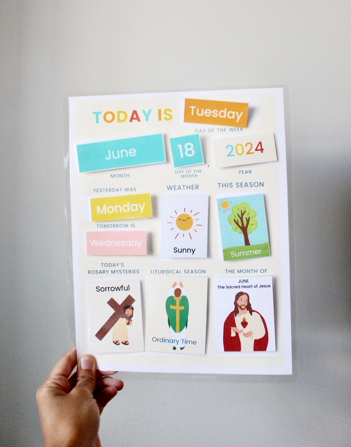 Catholic Daily Calendar Bundle, Morning Board, Homeschool Morning Work ...