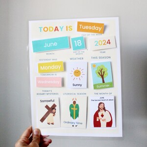 Catholic Daily Calendar Bundle, Morning Board, Homeschool Morning Work ...
