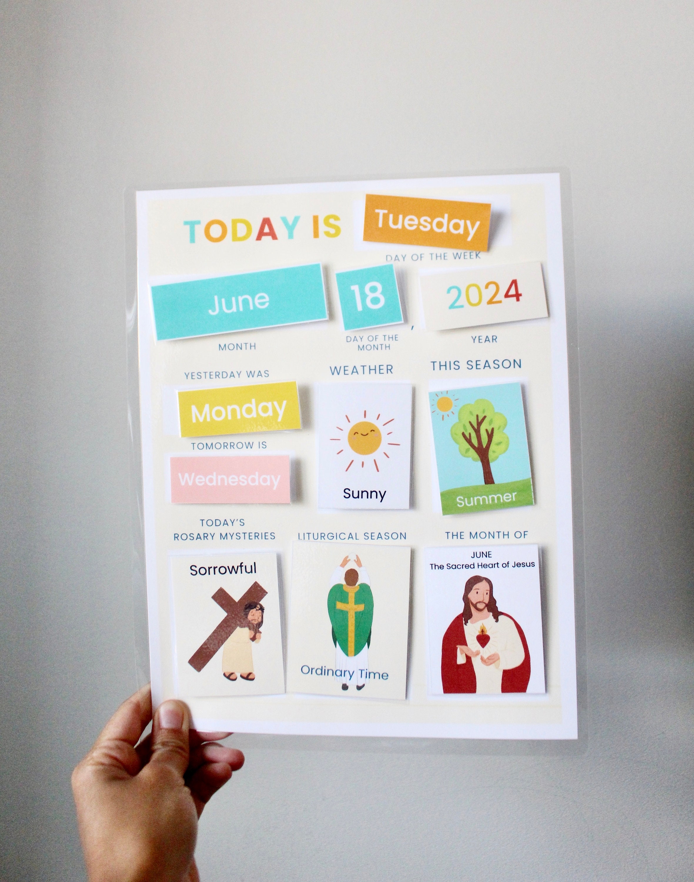 Catholic Daily Calendar Bundle, Morning Board, Homeschool Morning Work ...