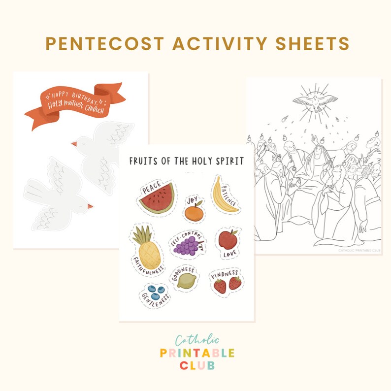Ascension Pentecost Activity Sheets, Catholic Kids, Sunday School Craft ...