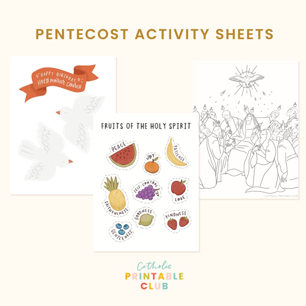 Ascension Pentecost Activity Sheets, Catholic Kids, Sunday School Craft ...