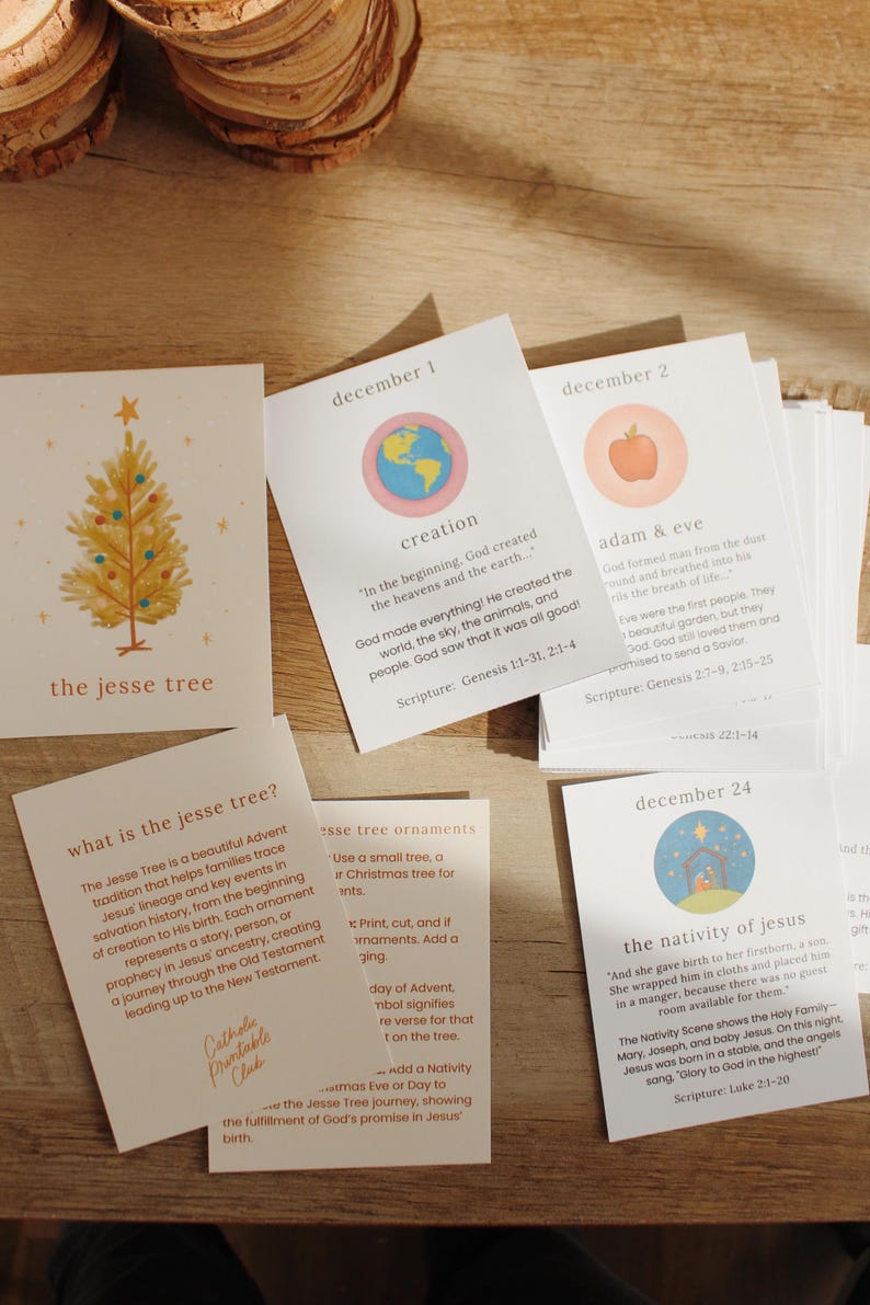 Printable Jesse Tree Ornaments | Advent Countdown | Bible Story Symbols ...
