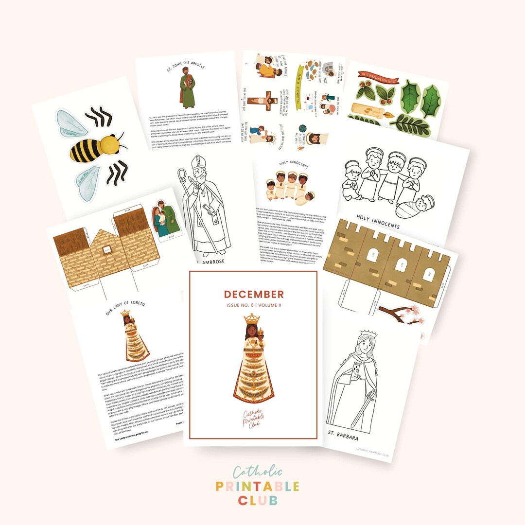 December Catholic Printable Pack Vol. 2 | Catholic Kids Crafts for ...