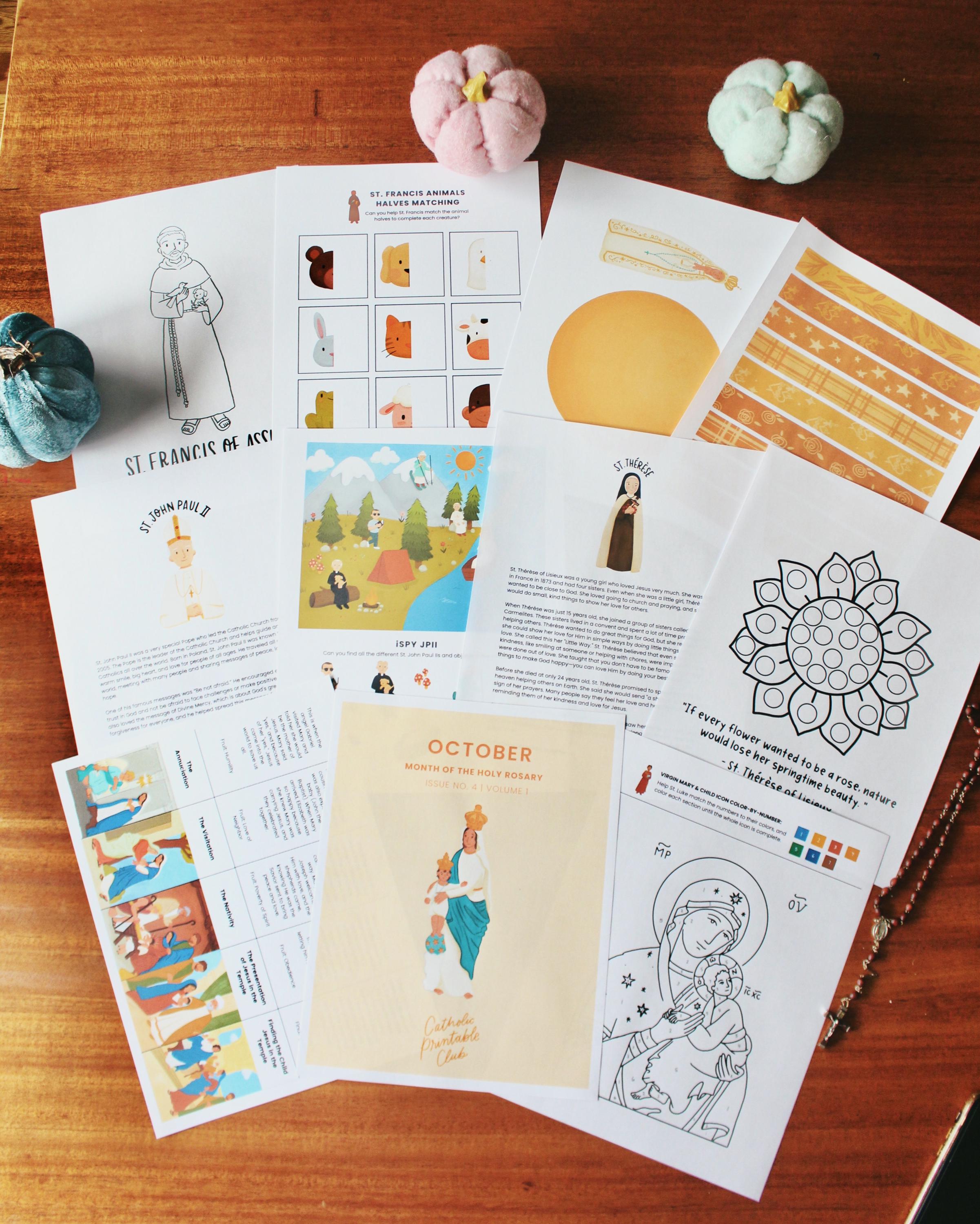 October Printable Bundle, October Activities for Catholic Kids ...