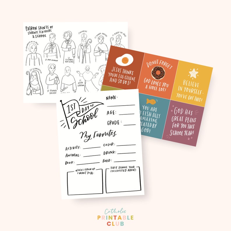 Catholic Back-to-school Printables | Patron Saints Coloring Page, Grade ...