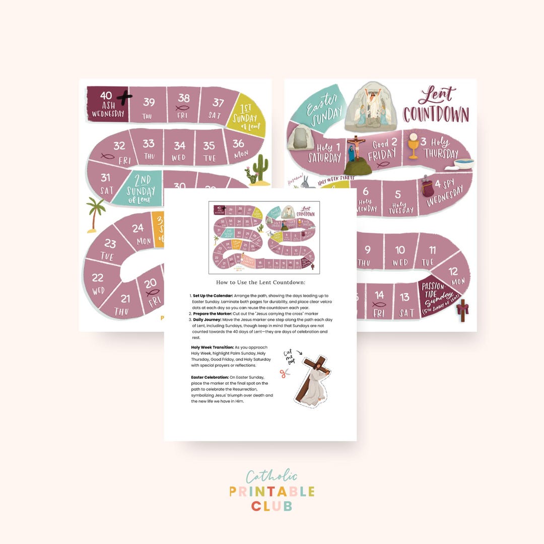 Lent Countdown Calendar | 40-day Lenten Journey for Kids, Interactive ...