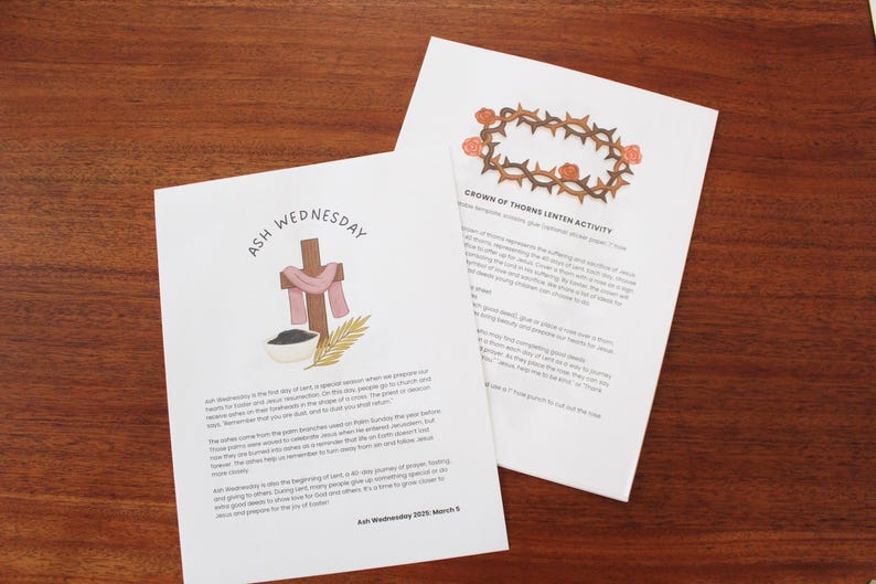 Ash Wednesday Activity: Crown of Thorns Rose Craft - Etsy