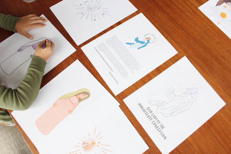 Immaculate Conception Activity Bundle: Coloring Page & Peek-a-boo Craft ...