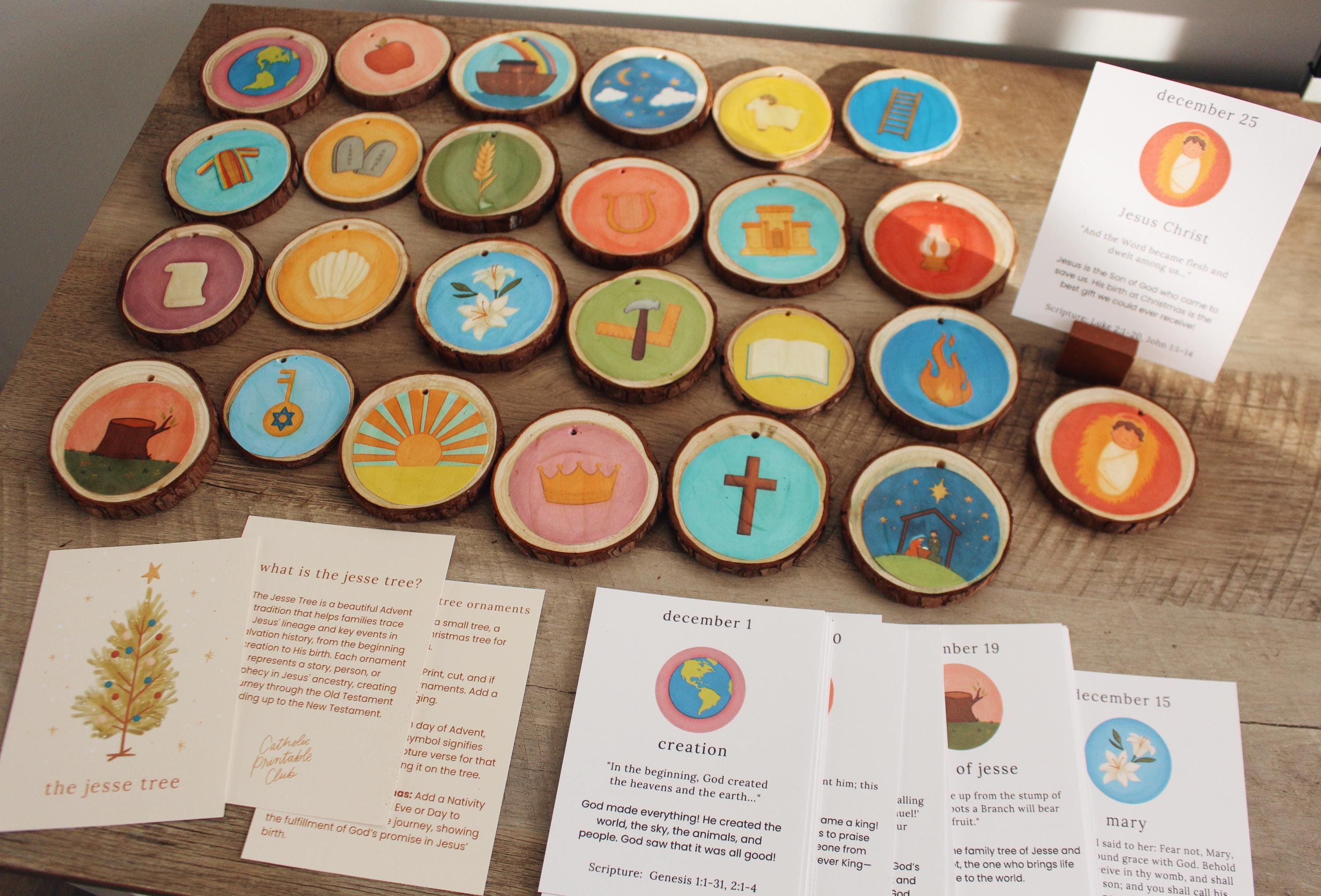 Printable Jesse Tree Ornaments CLASSROOM | Advent Countdown | Bible ...