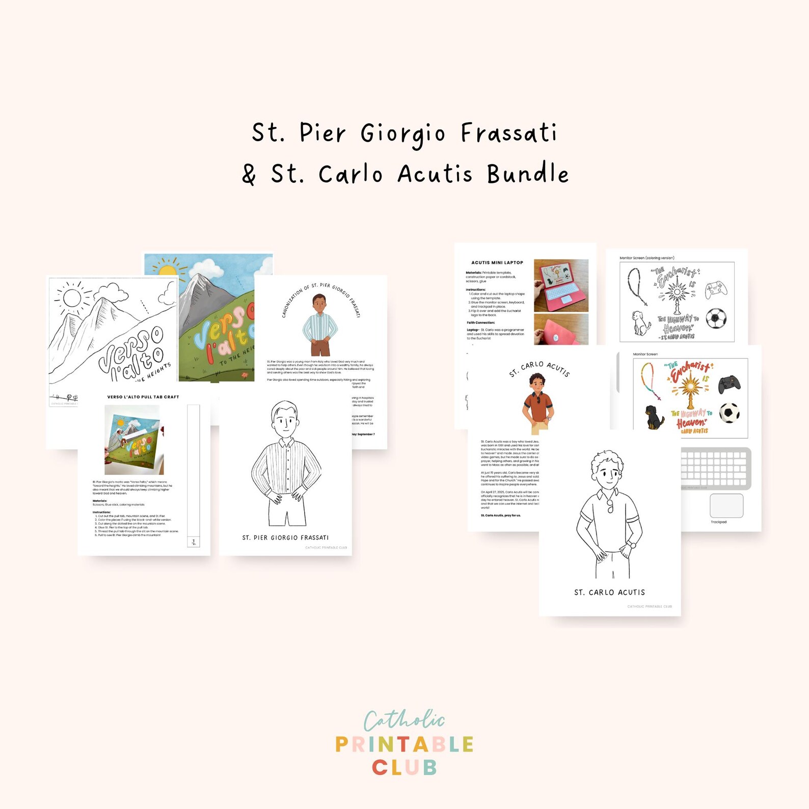 Modern Saints Activity Bundle: St. Carlo Acutis & St. Pier Giorgio ...