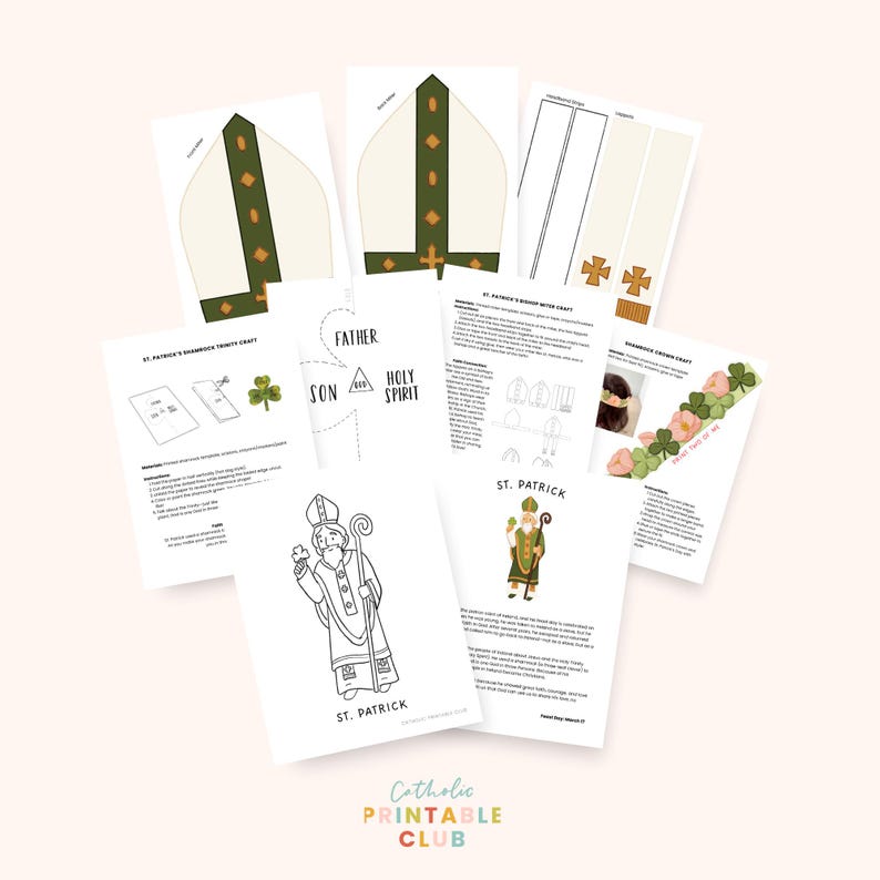 March Printable Pack | Catholic Coloring Pages and Crafts - Etsy