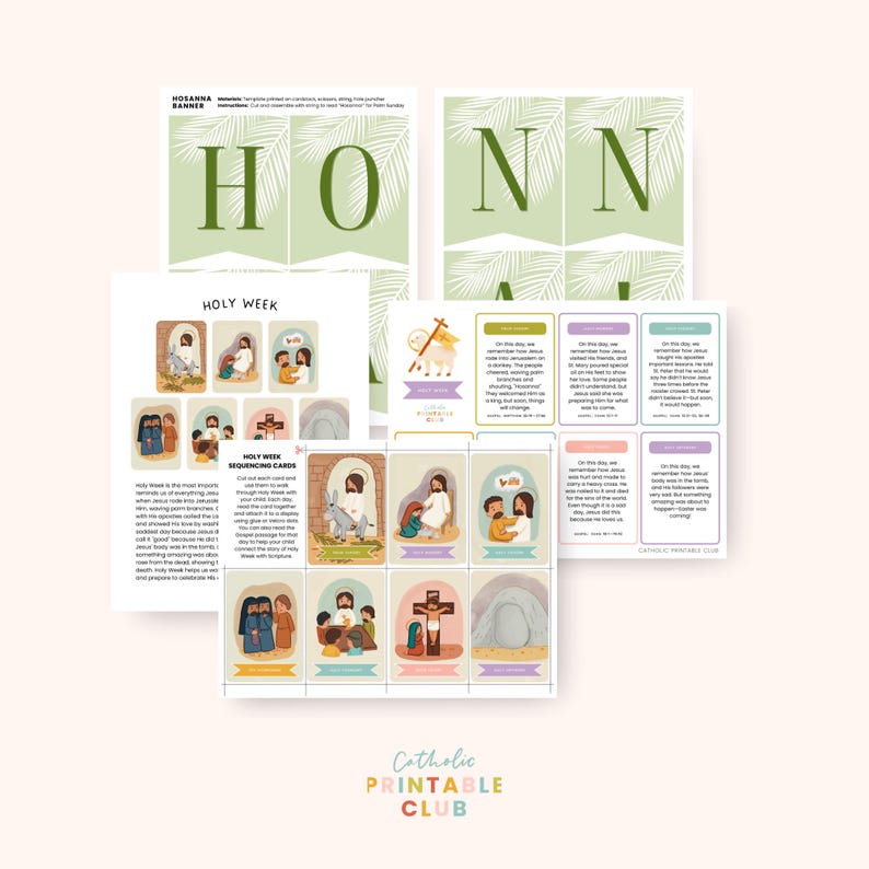 April Catholic Printable Pack | Holy Week, Easter Crafts, St. Carlo ...