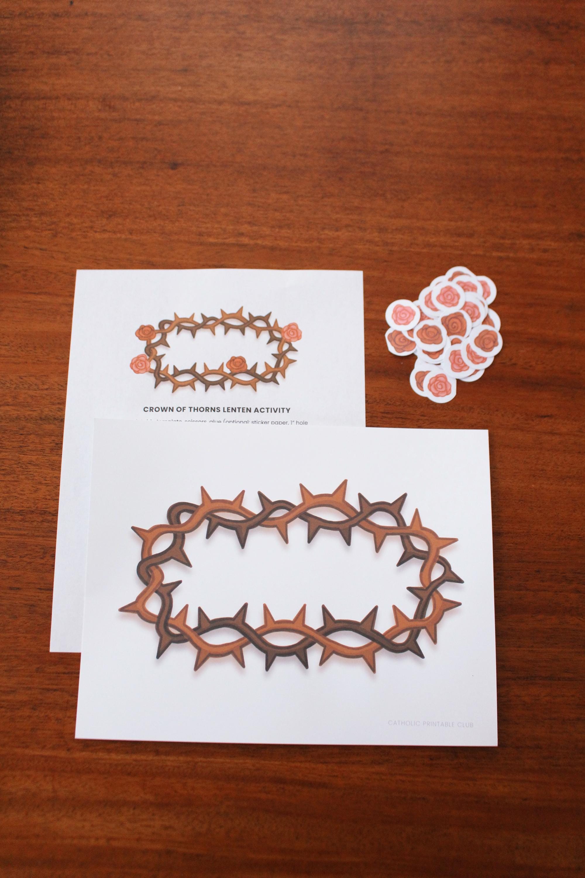 Ash Wednesday Activity: Crown of Thorns Rose Craft - Etsy
