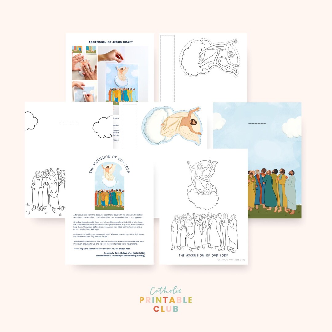 Ascension Activity Bundle | Jesus Ascends Craft & Coloring Page for ...