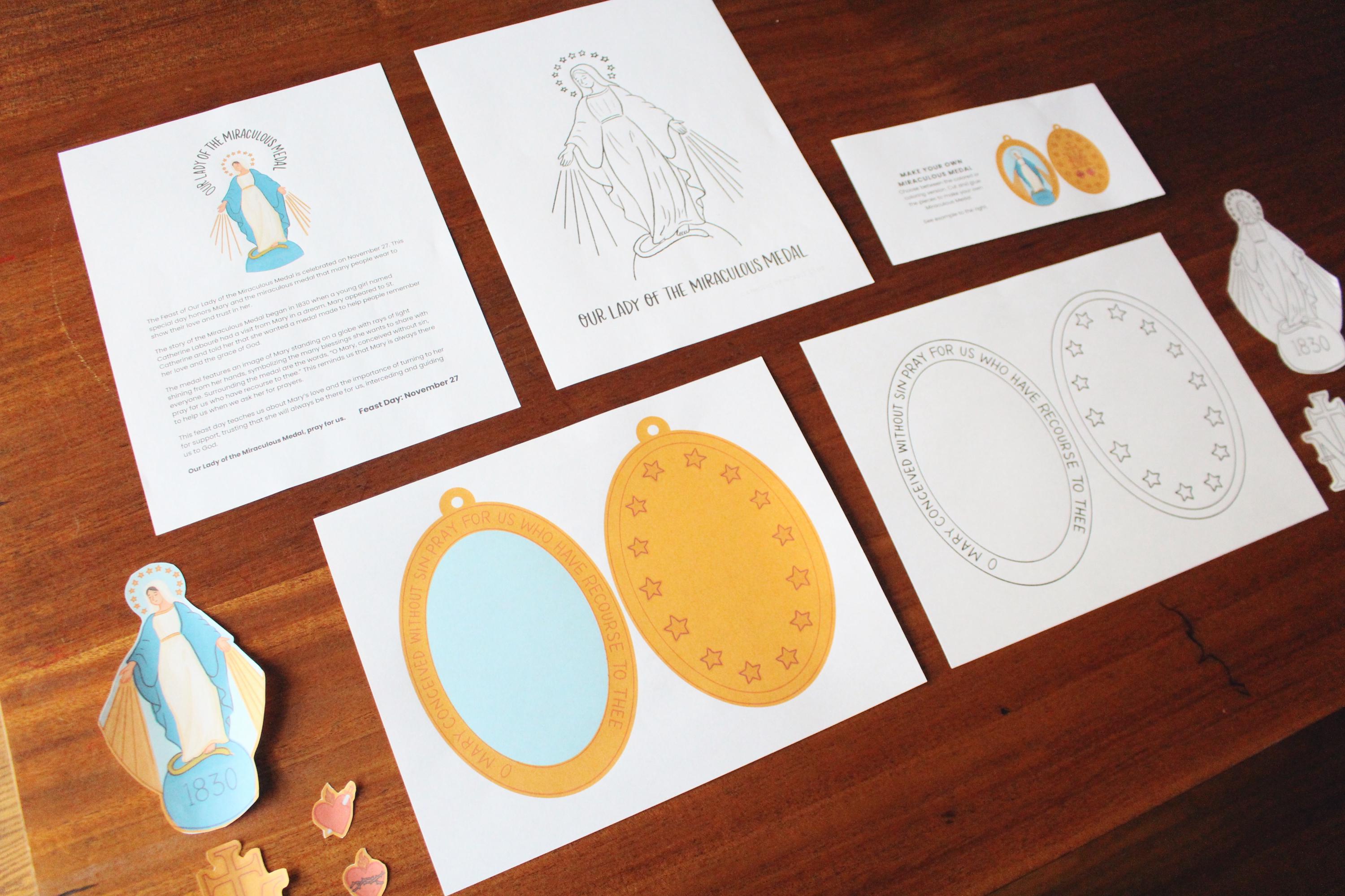 Our Lady of the Miraculous Medal Activity Bundle: Color Page ...