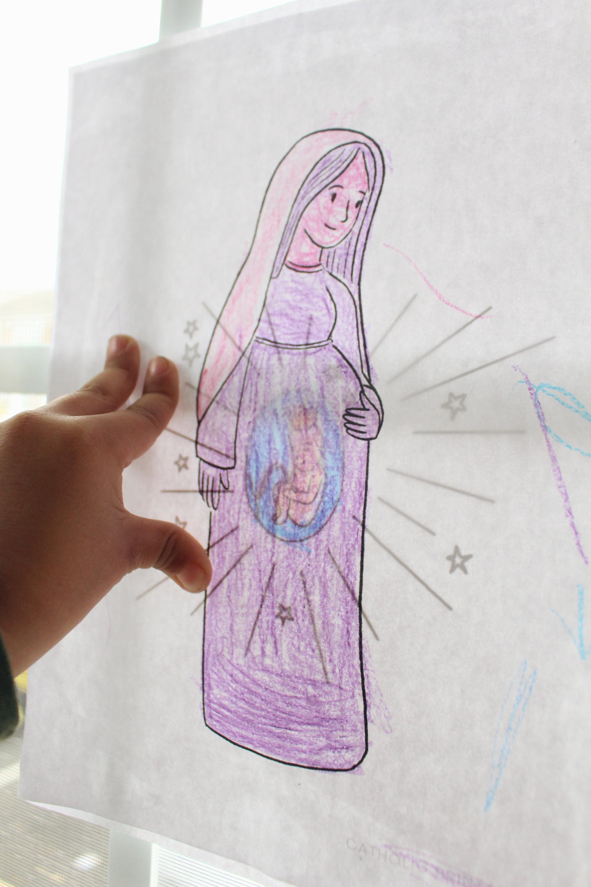 Immaculate Conception Activity Bundle: Coloring Page & Peek-a-boo Craft ...